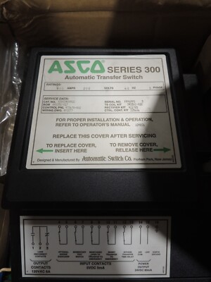 ASCO SERIES 300 AUTO TRANSFER SWITCH 400A 208V 60HZ 3PH A300340041C | eBay