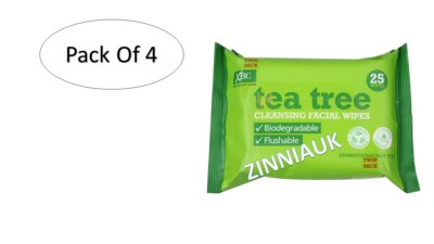 100 TEA TREE FACE WIPES FACIAL CLEAN CLEANING SKIN MAKE UP CLEANSING ...