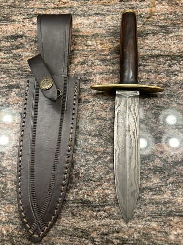 CUSTOM HANDMADE FORGED DAMASCUS STEEL BOOT KNIFE THROWING HUNTING ...