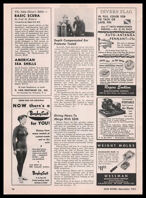 1961 Bayley Suit Fields Landing California Photo Skin Diving Suits ...