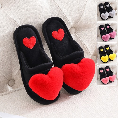 Cute Love Slipper Winter Warm Fluffy Shoes Home Slippers For Valentine ...