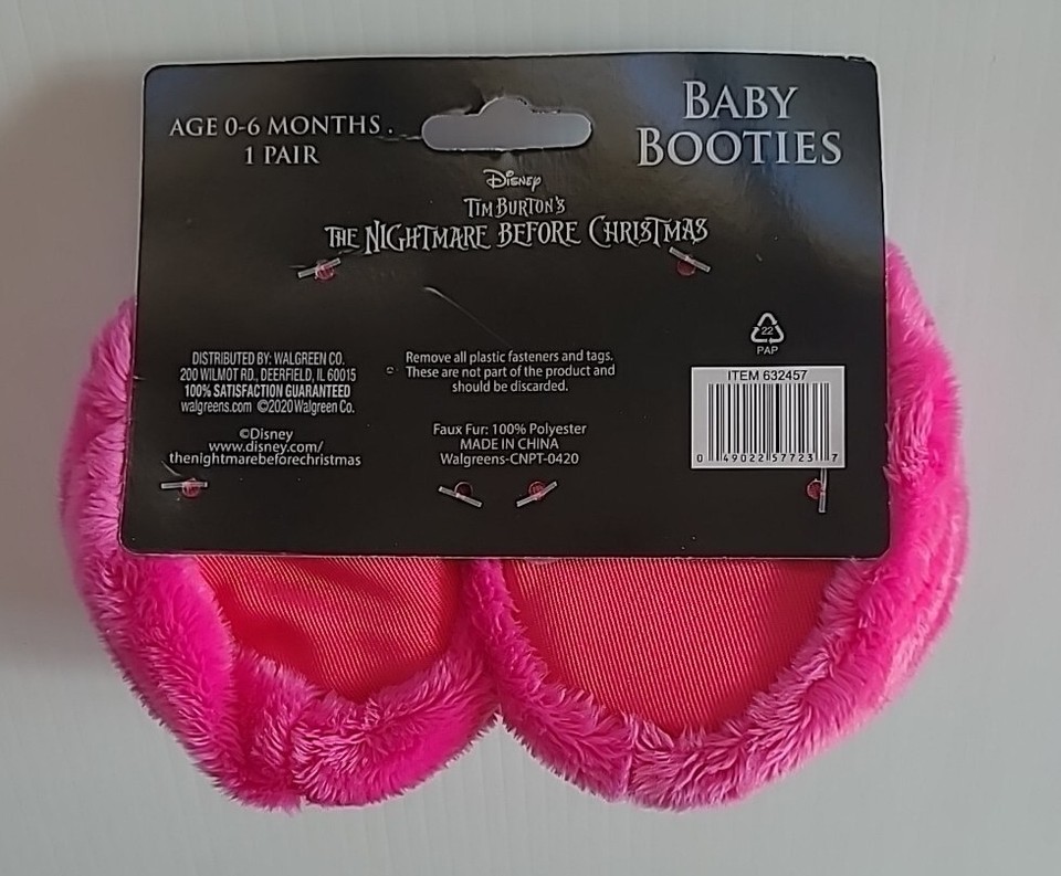 Nightmare Before Christmas Pink Sally Baby Booties Costume Shoes Plush ...
