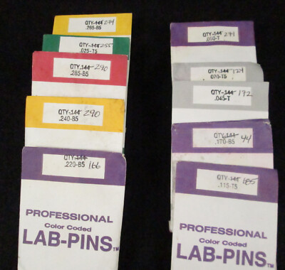 HUGE LOT - 10 Packets Professional Color Coded Lab-Pins for Lock Re ...