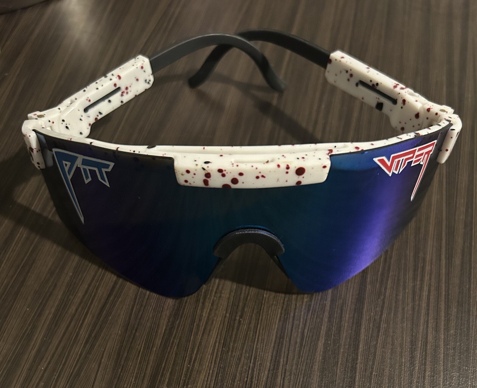 Pit Viper Men’s Sunglasses White With Red/Blue Splatter Pattern, Blue ...