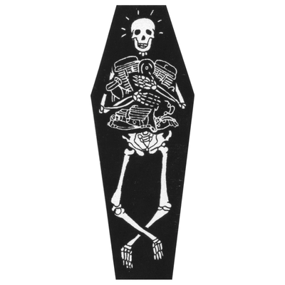 Lowbrow Customs Die Stoked Coffin Sticker chopper Harley knucklehead ...