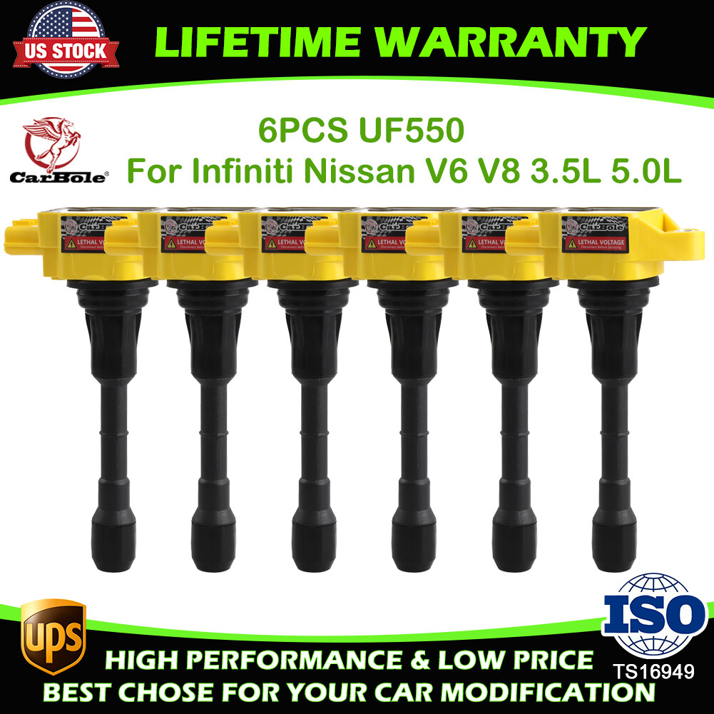 6pcs Ignition Coils UF550 Fits For Nissan Maxima Altima Pathfinder ...