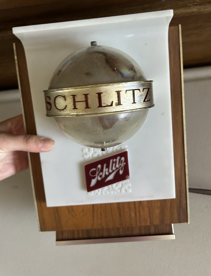 Schlitz rotating globe lighted beer sign Lights Up And Rotates | eBay