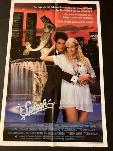 SPLASH 1984 Original Theatrical Movie Poster Tom Hanks Daryl Hannah ...