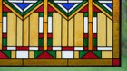 Handcrafted stained glass window panel Mission style panel, 34.5"W x 20 ...