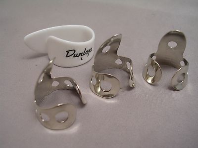 Dunlop 4 Pc Nickel Silver Finger Pick Set .018", Fast Ship | eBay