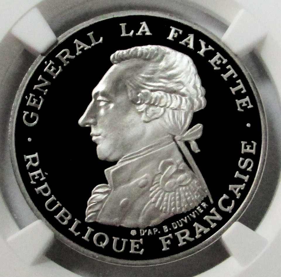 1987 PALLADIUM FRANCE 100 FRANCS LAFAYETTE COIN NGC PROOF 69 ULTRA ...