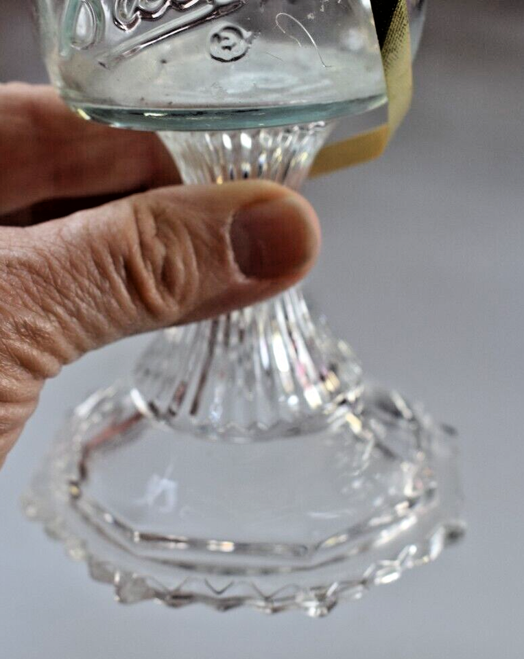 REDNECK WINE GLASS Ball Mason Jar Sawtooth Base Ribbed Pedestal 6oz ...