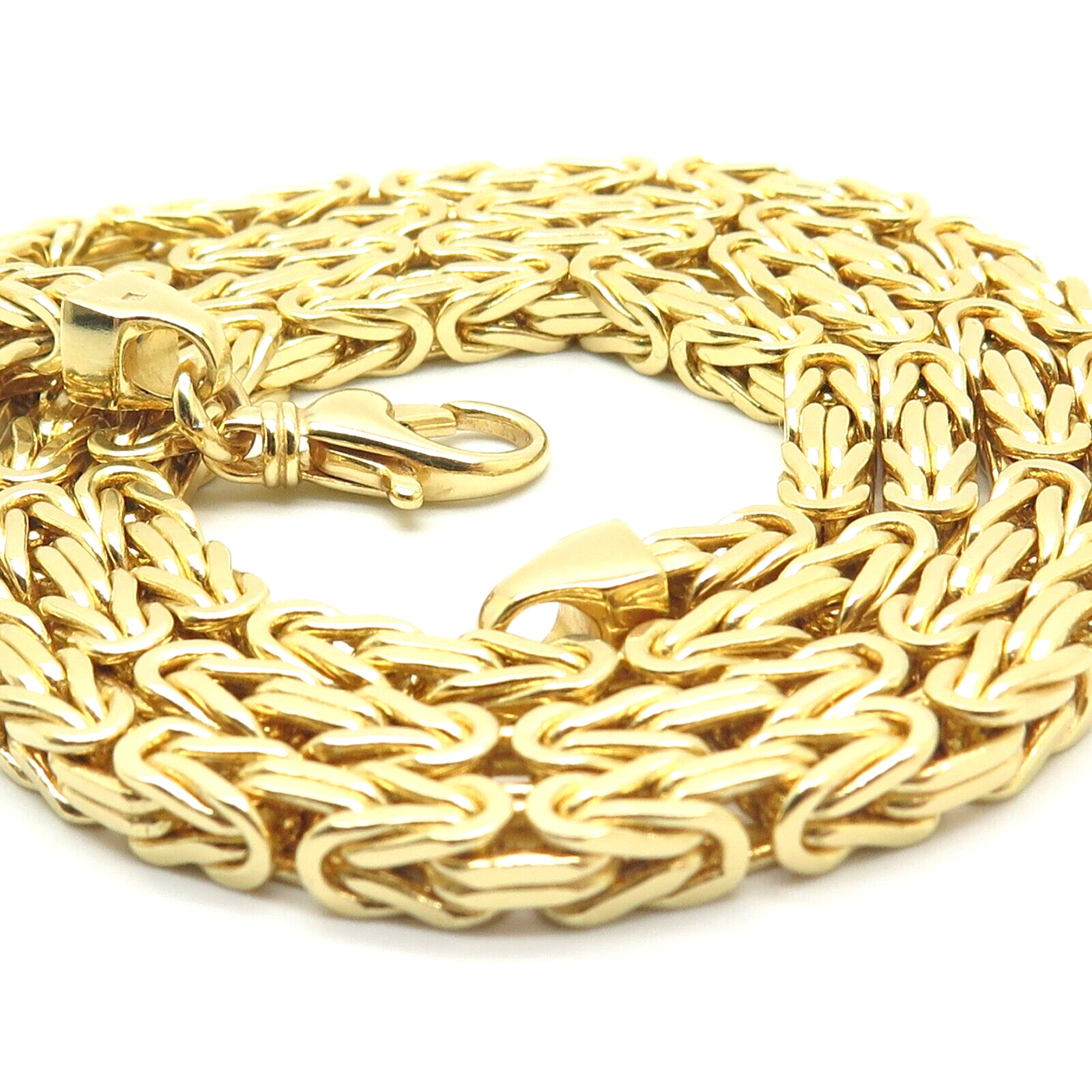 14K Yellow Gold 4mm Byzantine Chain 22