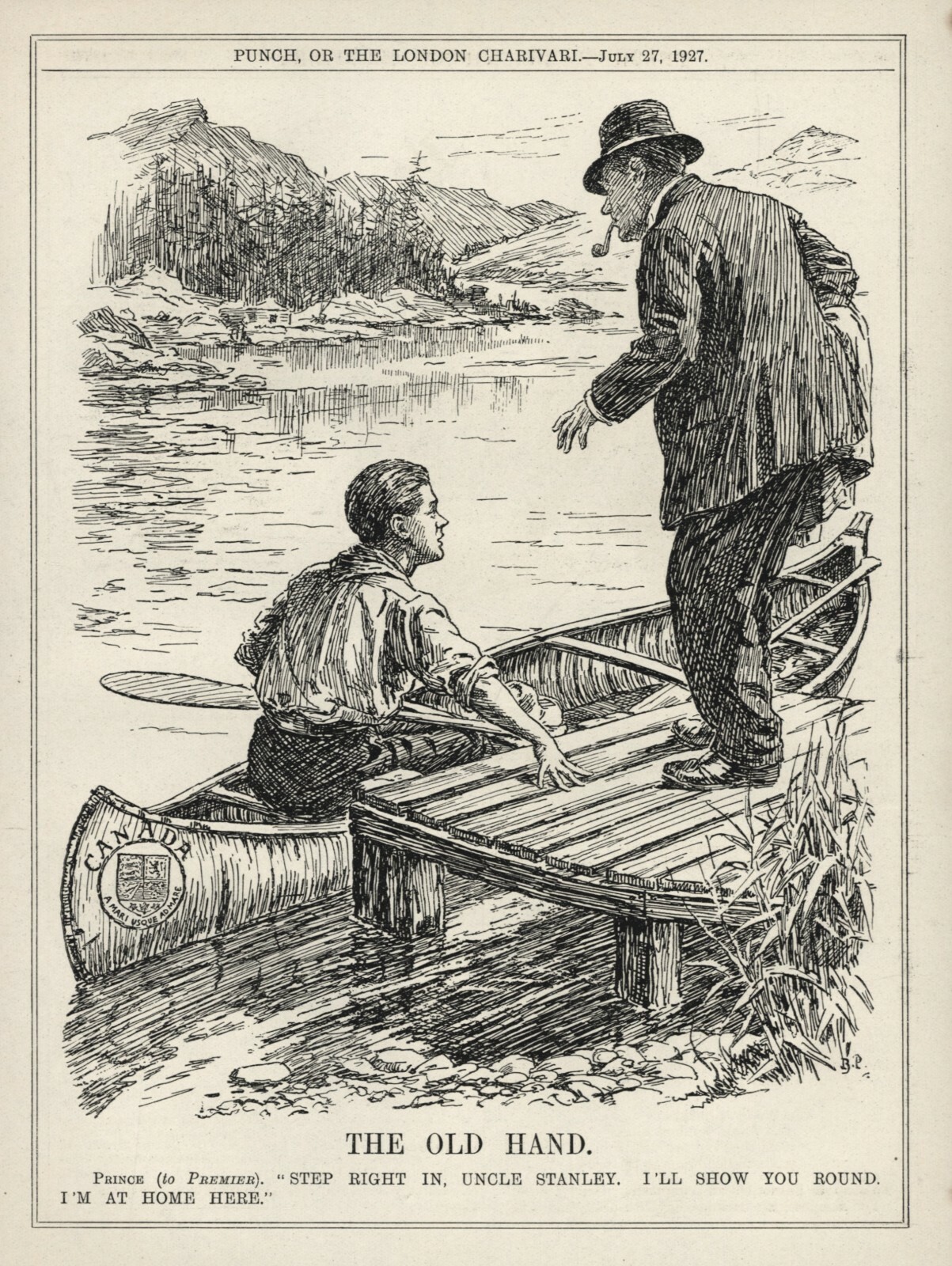 RARE 1927 CARTOON - PRINCE OF WALES - Edward VIII - CANADA - Stanley ...