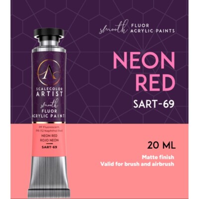Scale75 Neon Red (20ml Tube) - Artist Range Smooth Fluor Acrylic Paint ...