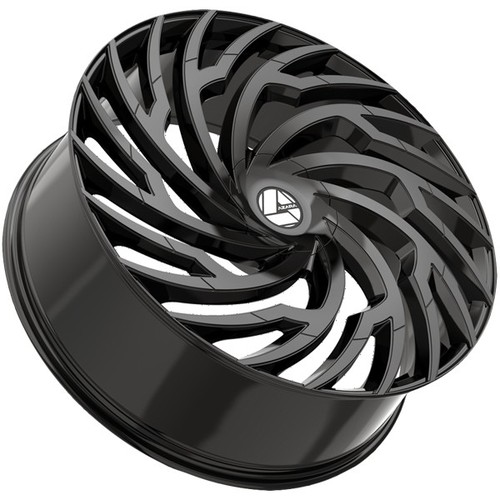 (Set of 4) Azara AZA-536 24x9 5x115/5x120 +32mm Gloss Black Wheels Rims ...