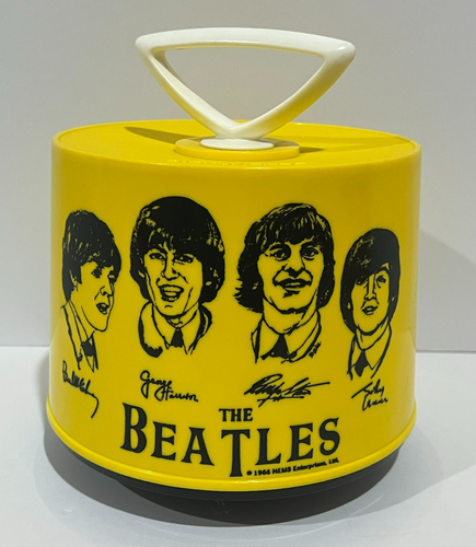 Vintage 1966 The Beatles Disk Go Case YELLOW, 45 Record Carry Case ...