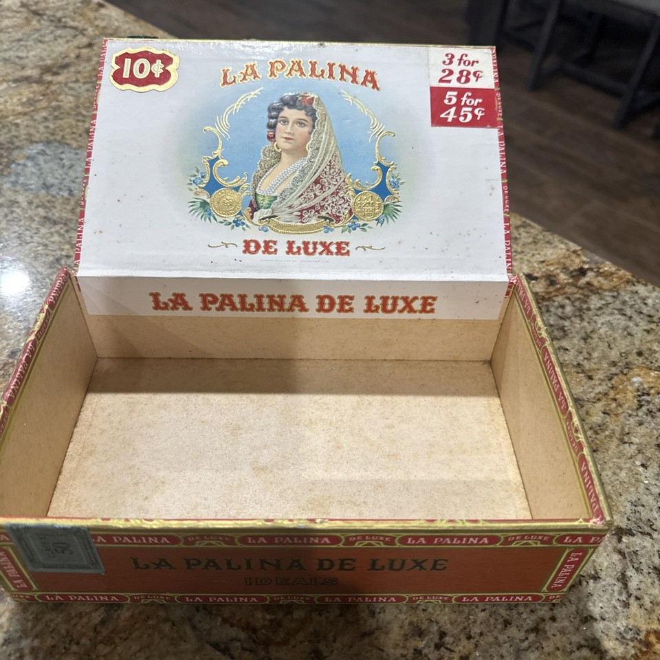Vintage Cigar Box LA PALINA DE LUXE 10 Cent Ideals Congress Cigar Co New York | eBay