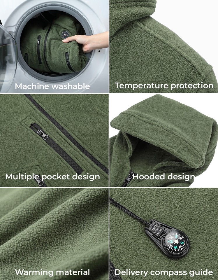 Men's Electric Heated Hooded Sweatshirt Hoodie Heating Jacket W/12V ...