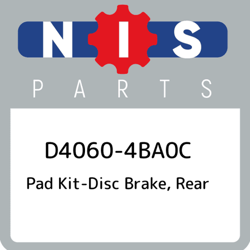 D4060-4BA0C Nissan Pad kit-disc brake, rear D40604BA0C, New Genuine OEM ...