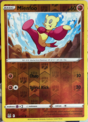 Mienfoo Reverse Holo - 103/196 - Lost Origin Pokemon 2022 | eBay