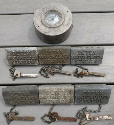 DETEX WATCHMANS GUARD Clock WATCHCLOCK With 6 Stations and 6 KEYS Free ...