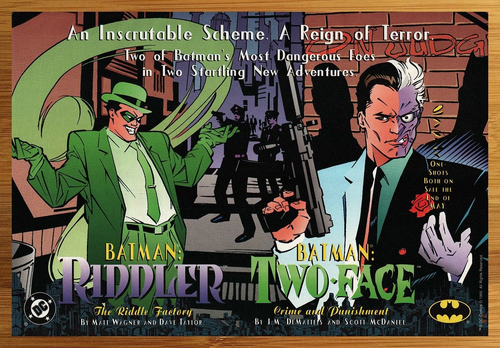 1995 Batman Riddler/Two-Face Print Ad/Poster Matt Wagner Scott McDaniel ...