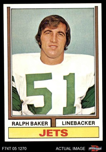 1974 Topps #68 Ralph Baker Jets Penn St 8 - NM/MT | eBay