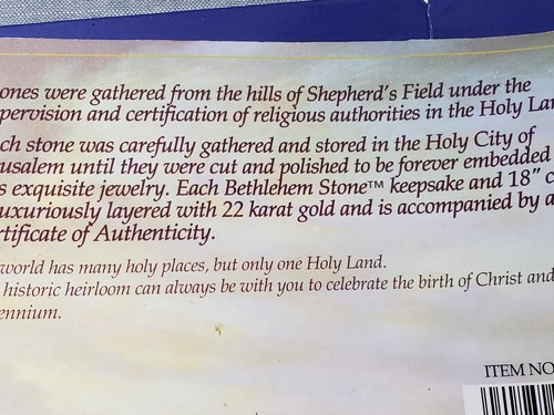 Bethlehem Stone Holy Land Cross 18" Chain Necklace & Cross A94 | eBay