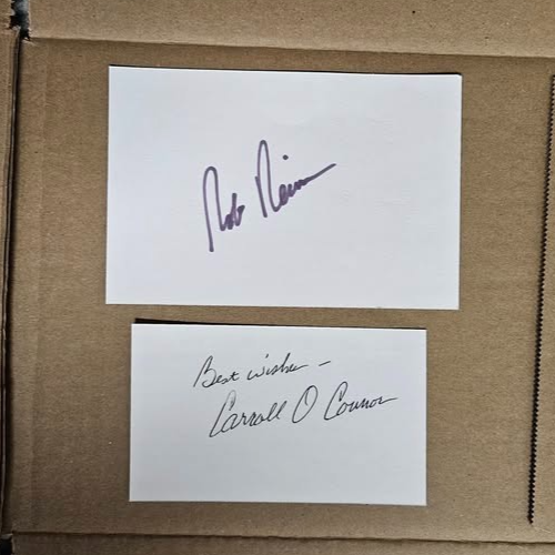 ROB REINER SIGNED & CARROLL O' CONNOR SIGNED INDEX CARD AUTOGRAPH | eBay