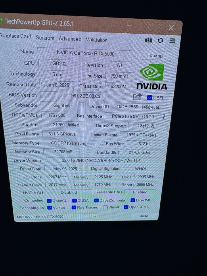 GIGABYTE 5090 Gaming OC 32G NVIDIA GeForce RTX 5090 -- BRAND NEW -- IN ...