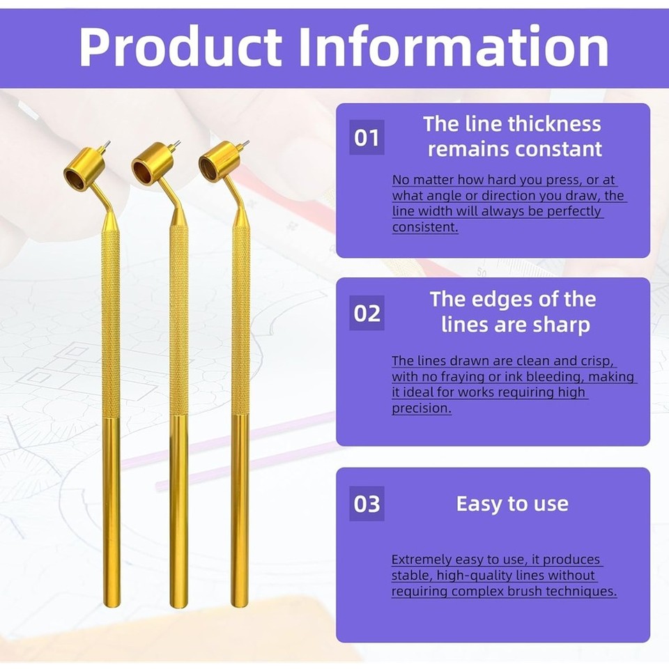 103 Pcs Detailing Fine Line Painting Pens, 0.3mm 0.5mm and 0.7mm Gold ...