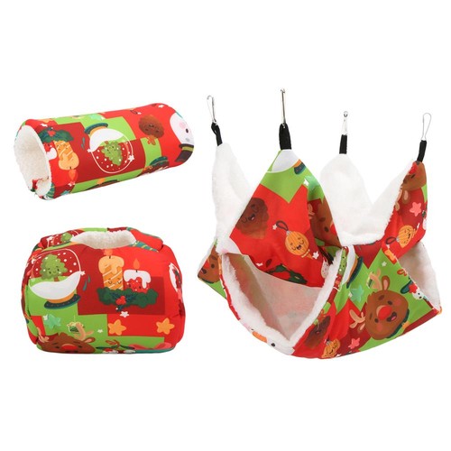 3pcs Guinea Pig Cage Hammock Set Hanging Tunnel Hammock for Rat Ferret ...