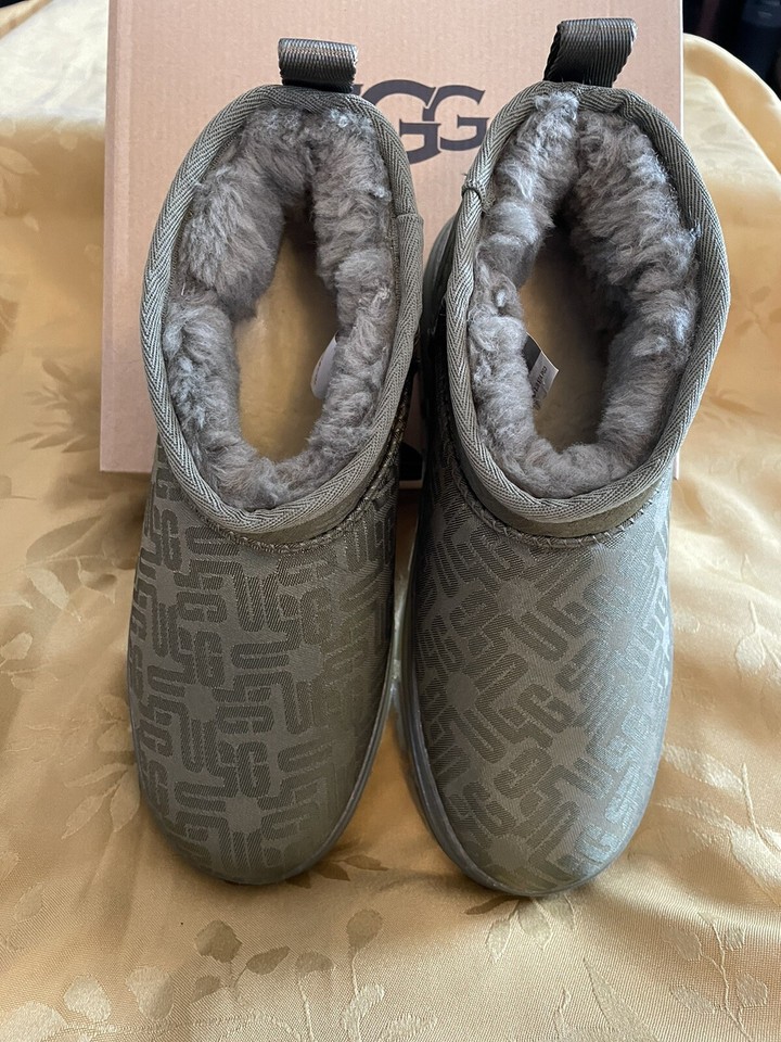 Ugg Classic Ultra Mini Monogram 7 Olive Green New in Box | eBay