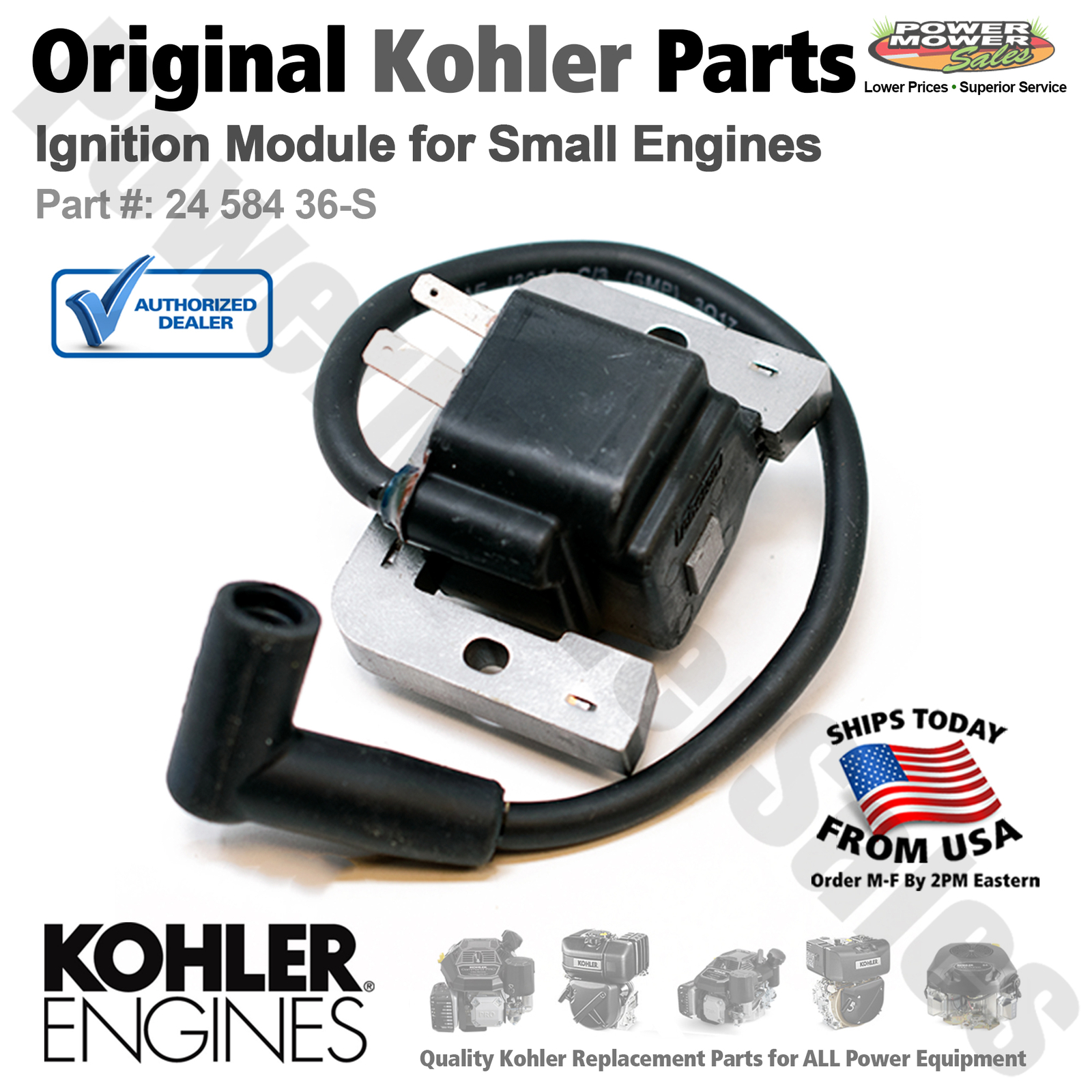 Genuine OEM Kohler Ignition Module for Small Engines / CH20GS-64620, 24 ...