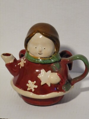 Vintage 2010 holiday angel teapot soup Stoneware Christmas | eBay