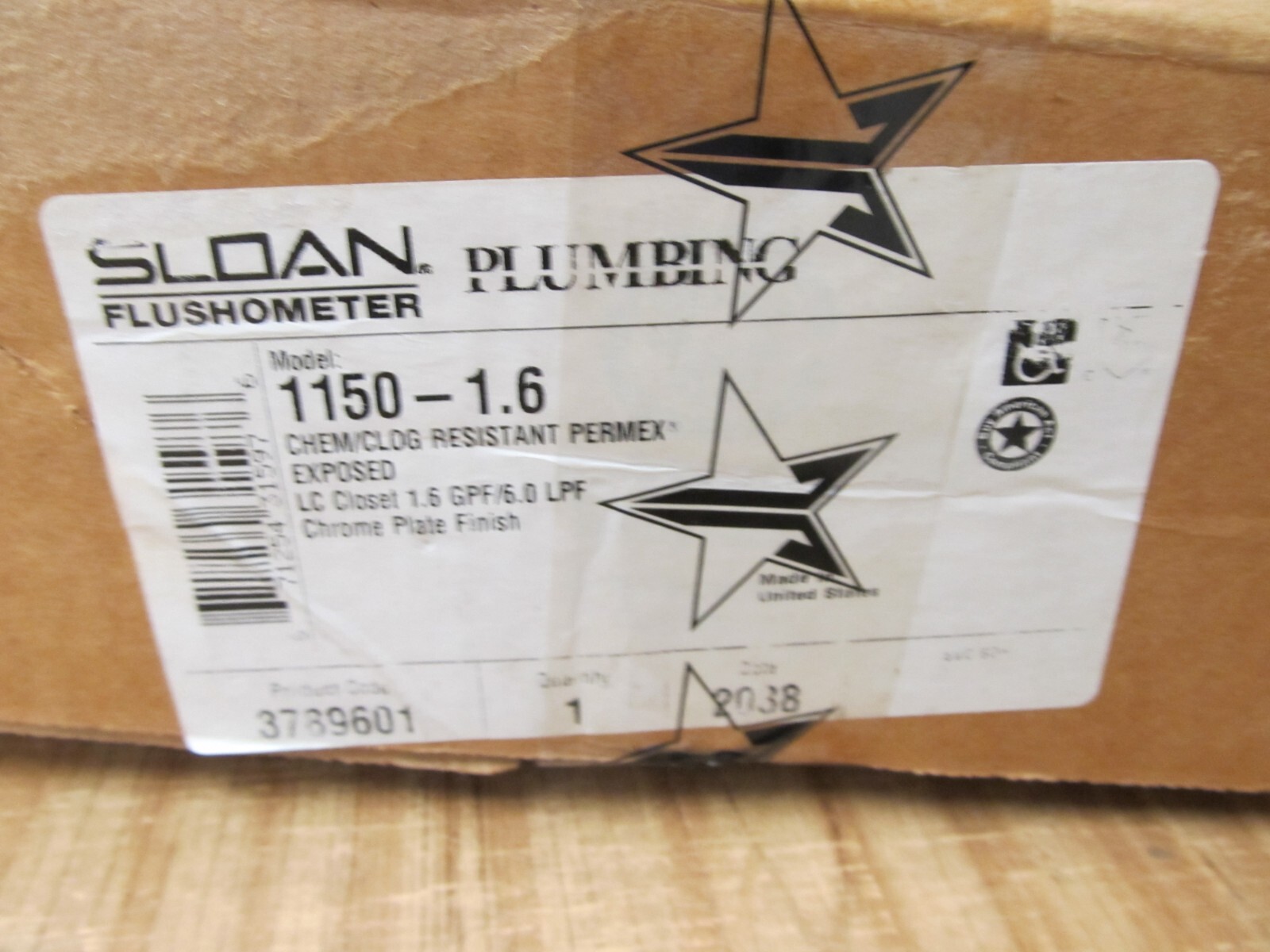 Never Used! *READ* Sloan® 1150-1.6 Exposed Flushometer - # 3789601 ...