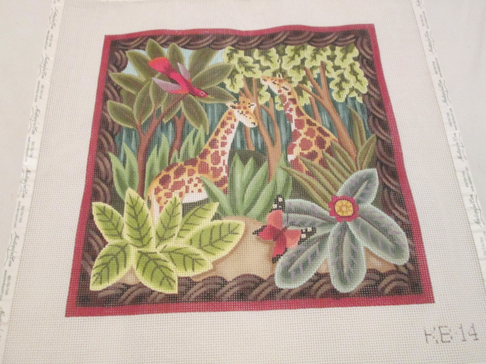 GIRAFFES-KIRK & BRADLEY-HANDPAINTED NEEDLEPOINT CANVAS | eBay