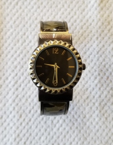 Flirt By Sache' Camo Cuff Watch Bronze Tone 6.5"-8" New Battery | eBay