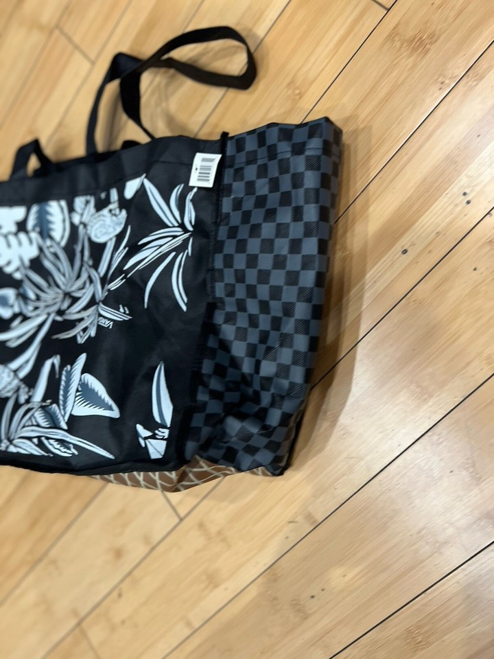 VANS "OFF THE WALL" BLACK & CHECKERED LARGE TOTE BAG, Reusable Bag ...