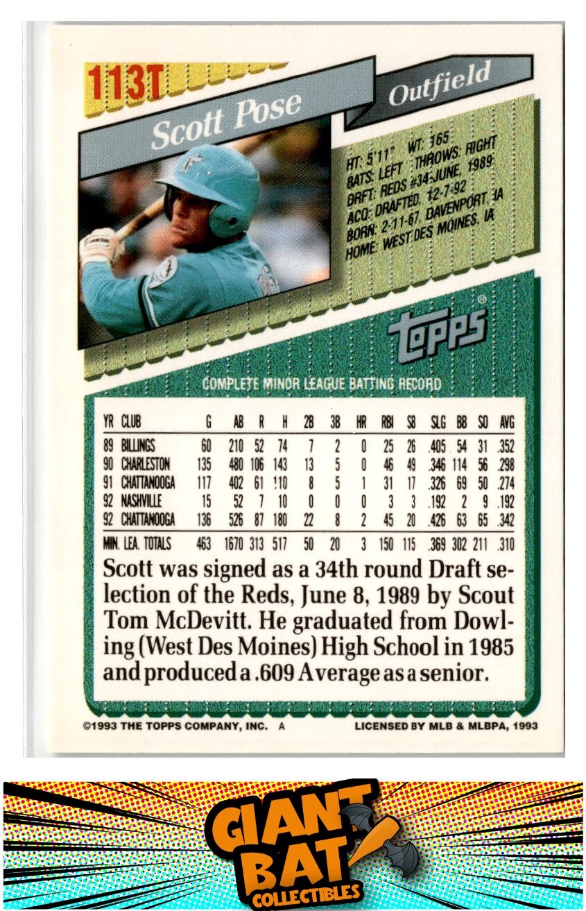 1993 Topps Traded - #113T Scott Pose (RC) for sale online | eBay