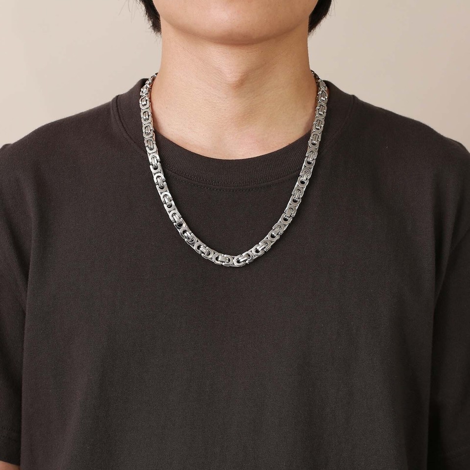 Mens Stainless Steel 4/5/6/8mm Byzantine Box King Chain Necklace ...