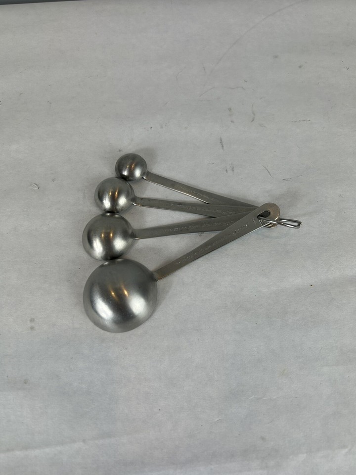 Amco Measuring Spoons Set Four Pieces Rust Proof 18/8 Stainless Vintage ...