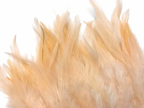 1 Yard - Peach Rooster Neck Hackle Saddle Feather Wholesale Trim Craft ...
