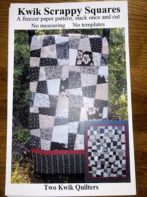 Kwik Scrappy Squares Freezer Paper Quilt Pattern Two Kwik Quilters ...