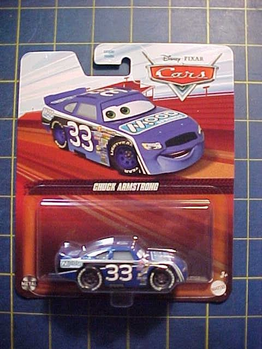 DISNEY PIXAR CARS CHUCK ARMSTRONG #33 MOOD SPRINGS! PISTON CUP RACER ...