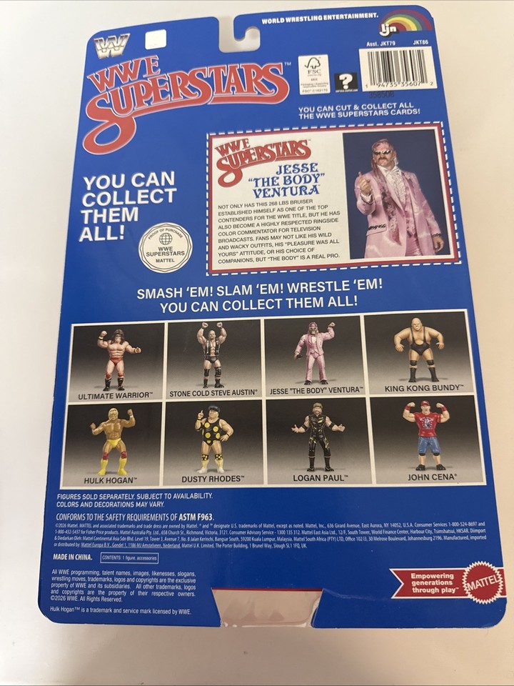 WWE Superstars LJN Jesse The Body Ventura Retro Chase Wrestling Figure ...