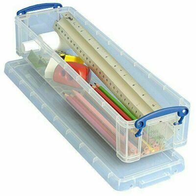 Really Useful Storage Box 1.5 Litre Strong ,Clear Plastic (Ruler Box ...