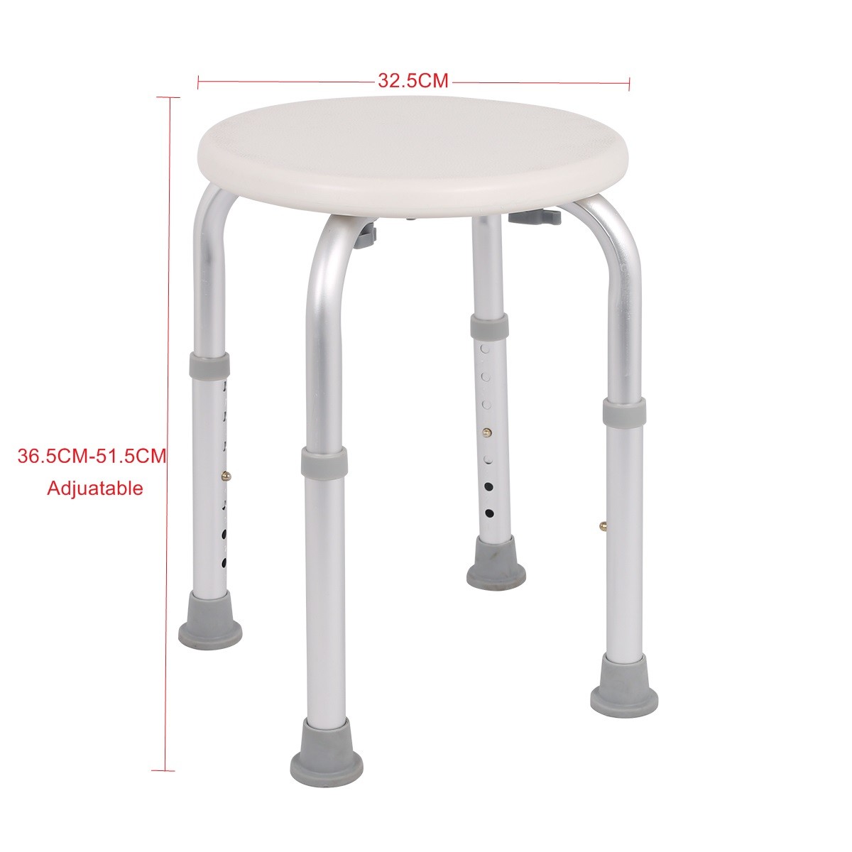 New Aluminium Round Shower Stool Disability Aid Bath Seat 7 Height ...