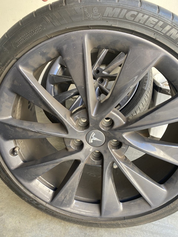 tesla Model S 21” wheels with tires OEM twin turbine | eBay